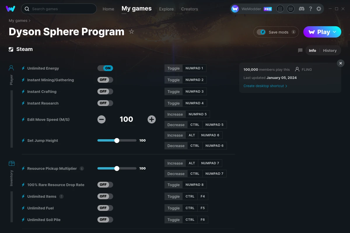 Dyson Sphere Program Cheats & Trainers for PC | WeMod