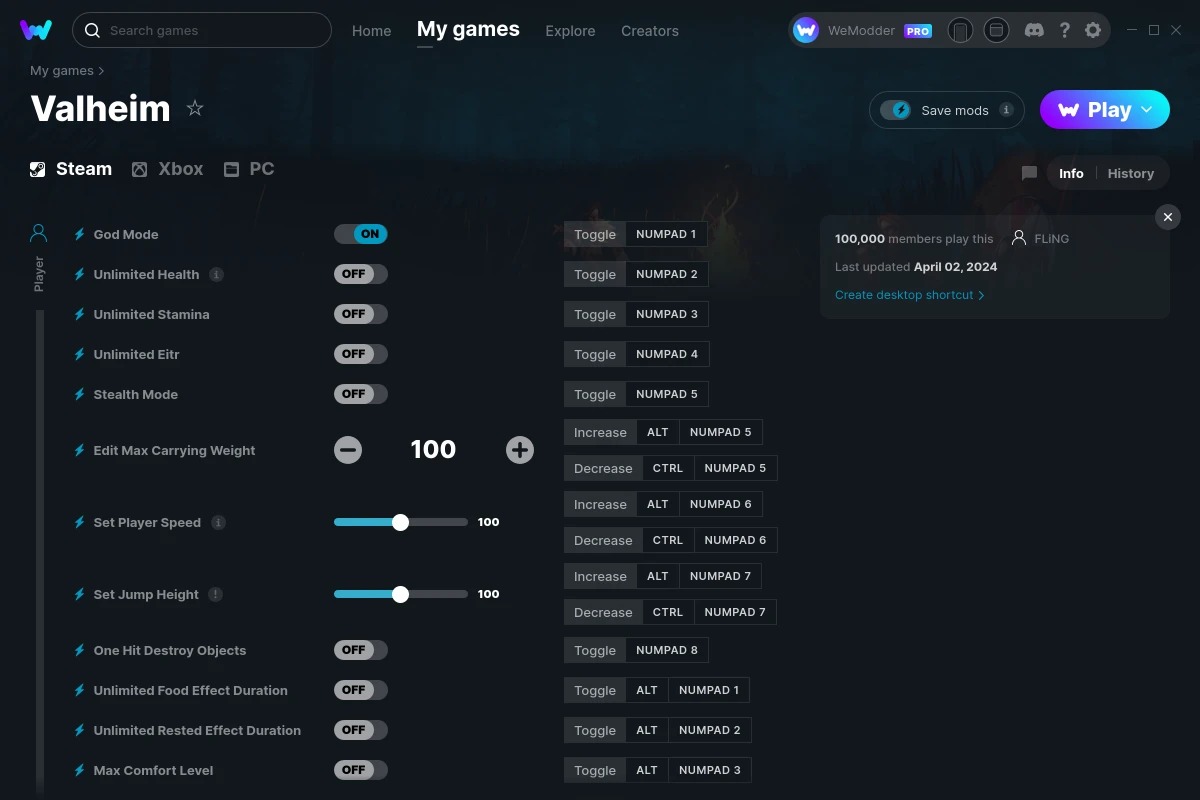 Valheim Cheats & Trainers for PC | WeMod
