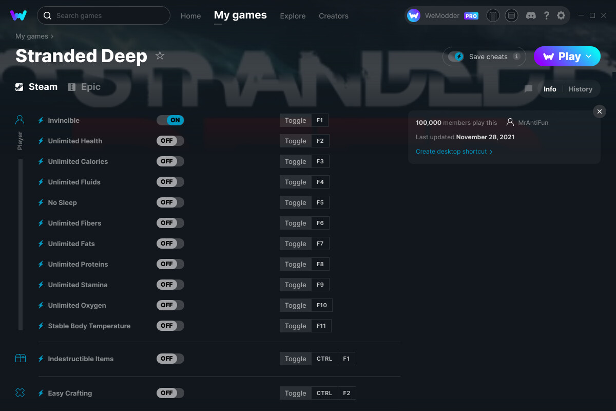 Stranded Deep Cheats and Trainer for Epic Games - Trainers - WeMod ...