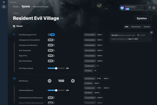 Resident Evil Village Cheats und Trainer für PC - WeMod