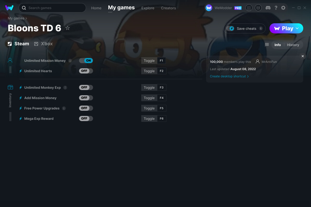 Bloons TD 6 Cheats and Trainer for Xbox - Trainers - WeMod Community