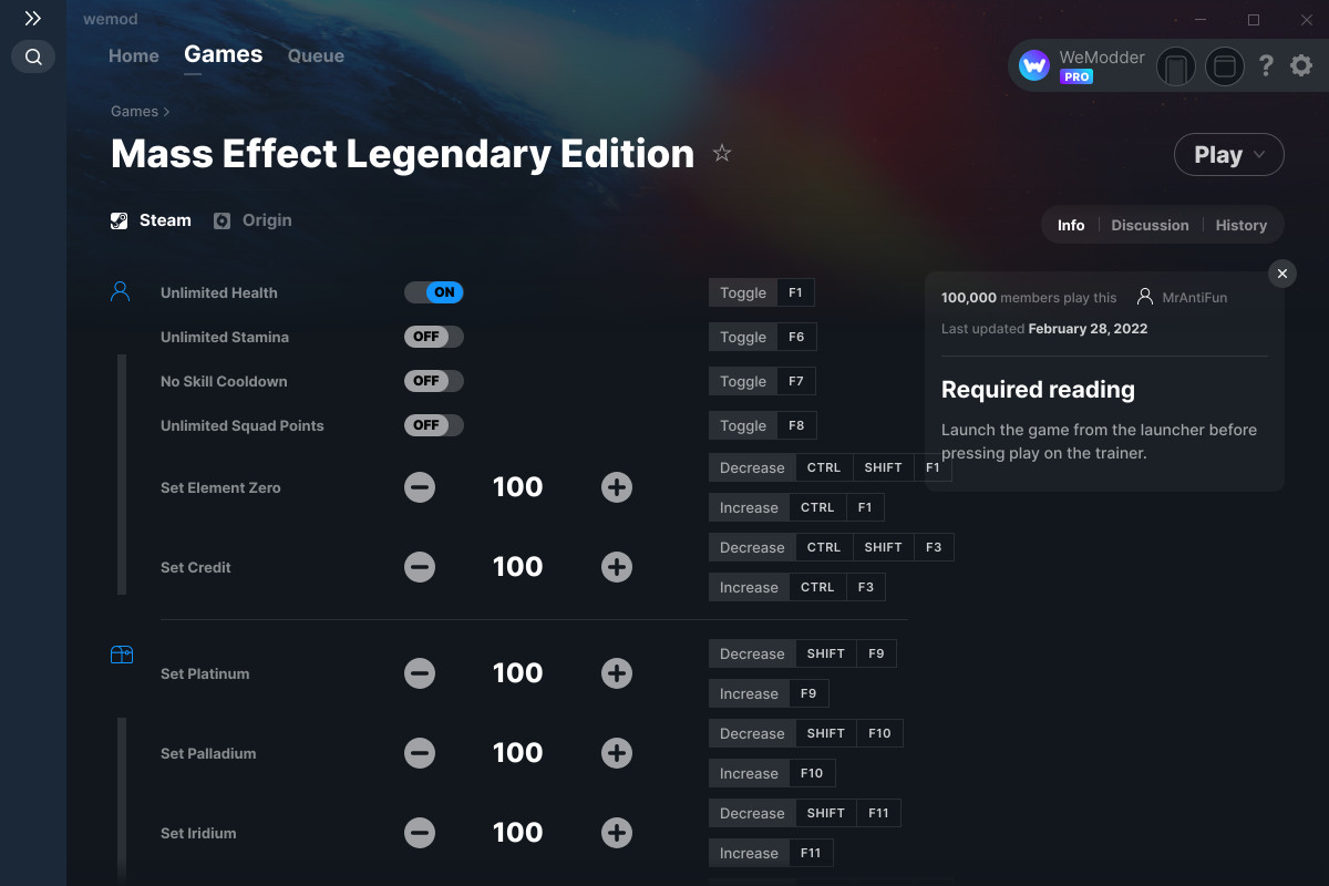Mass Effect Legendary Edition (ME2) Cheats and Trainer for Steam ...