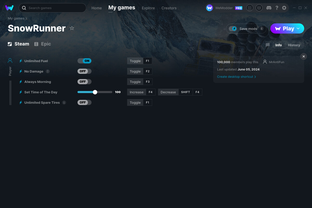 SnowRunner Cheats and Trainer for Steam - Trainers - WeMod Community
