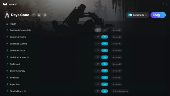 Days Gone Cheats, Trainers and Maps for PC | WeMod