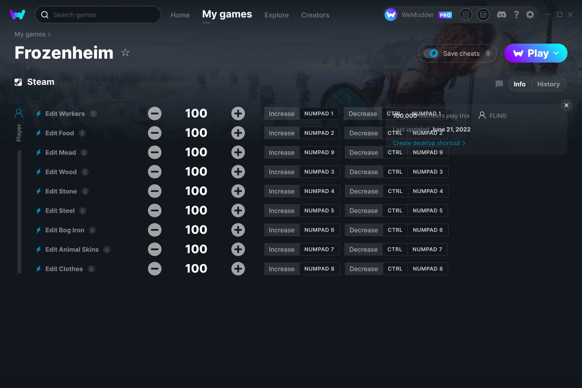Frozenheim Cheats and Trainer for Steam - Trainers - WeMod Community
