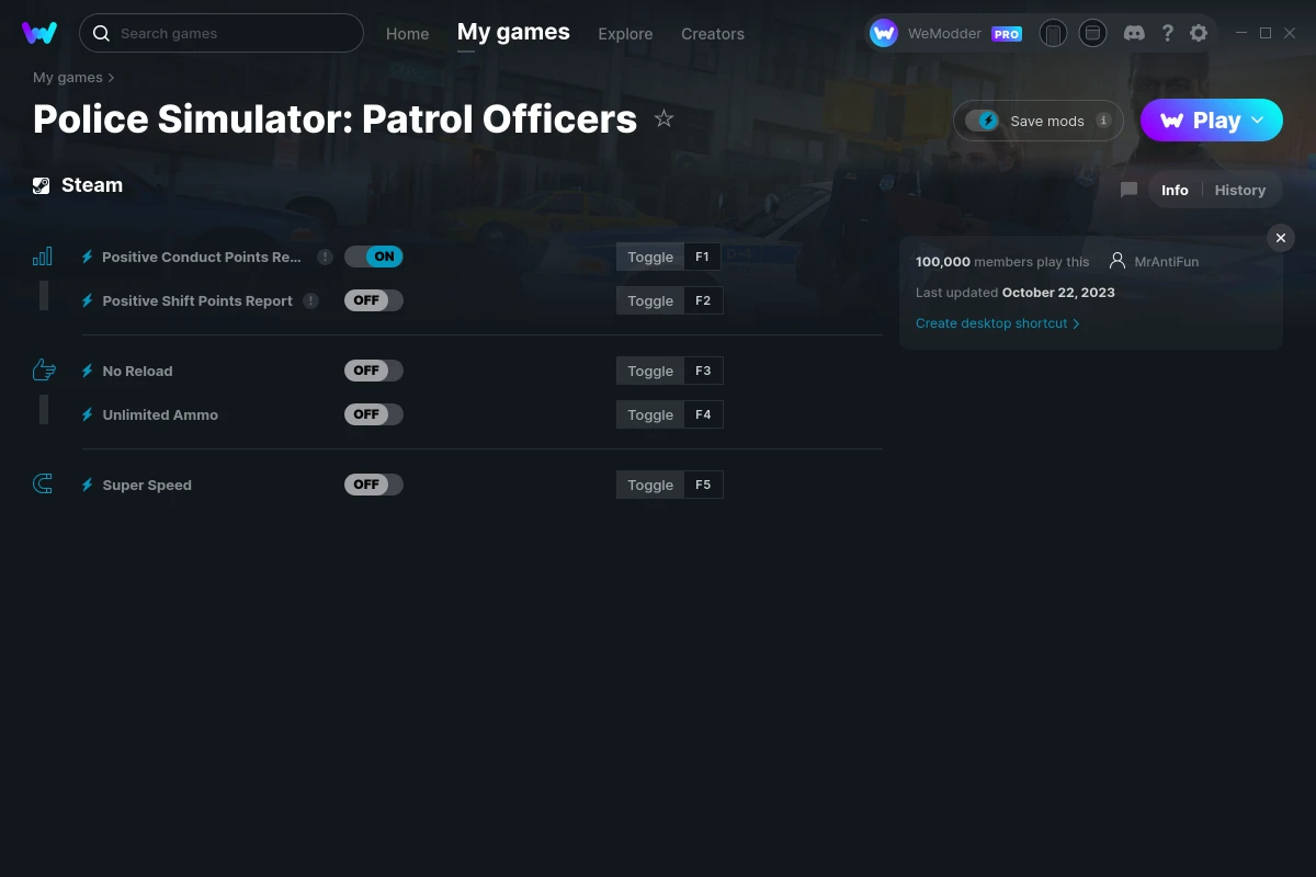 Police Simulator: Patrol Officers Cheats & Trainers for PC | WeMod