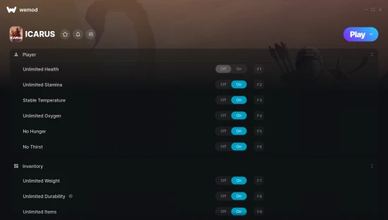 ICARUS Cheats & Trainers for PC | WeMod