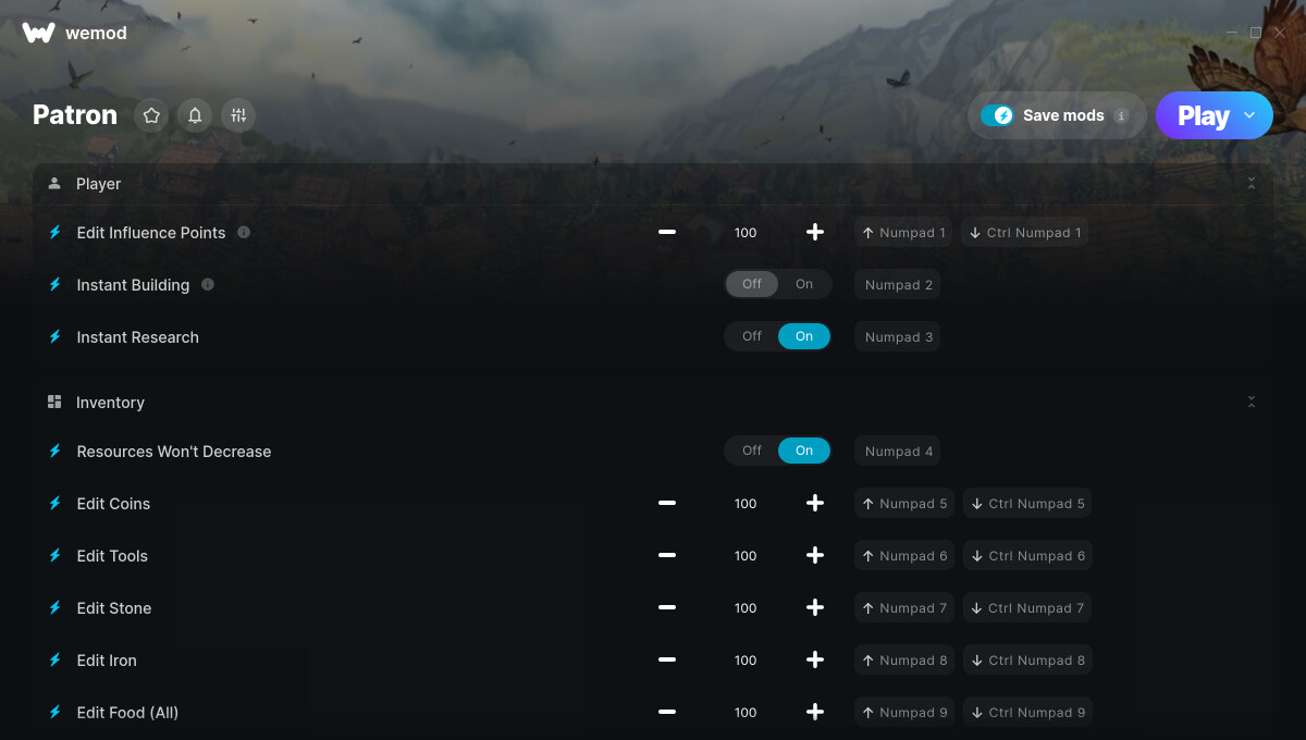 Patron Cheats and Trainer for Steam - Trainers - WeMod Community