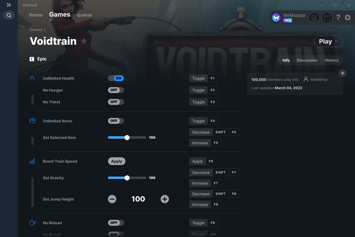 Voidtrain Cheats and Trainer for Epic Games - Trainers - WeMod Community