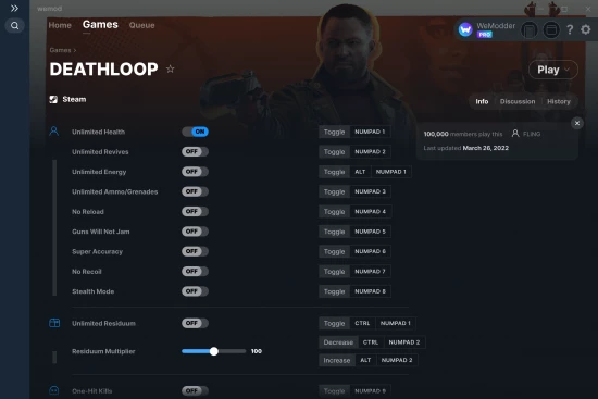 DEATHLOOP Cheats and Trainers for PC - WeMod