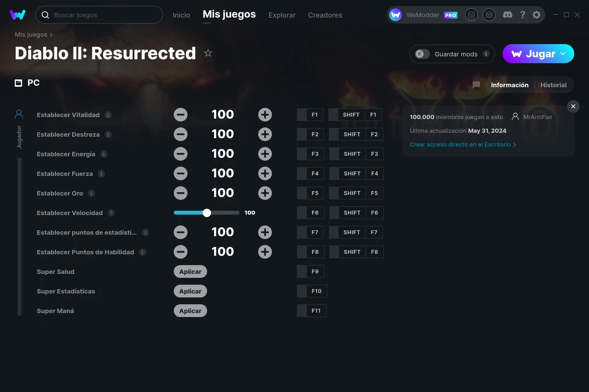 Trampas y Trainers de Diablo II: Resurrected para PC | WeMod