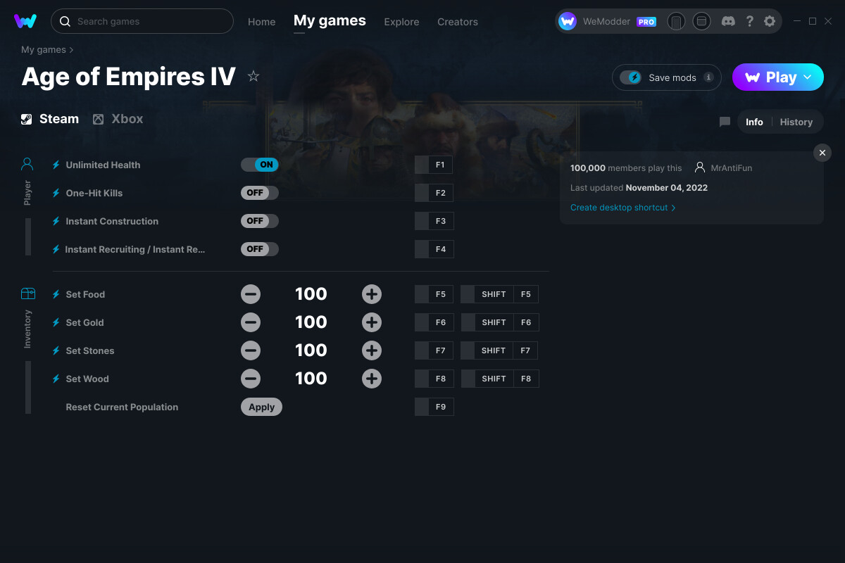 Age of Empires IV Cheats and Trainer for Steam - Trainers - WeMod Community