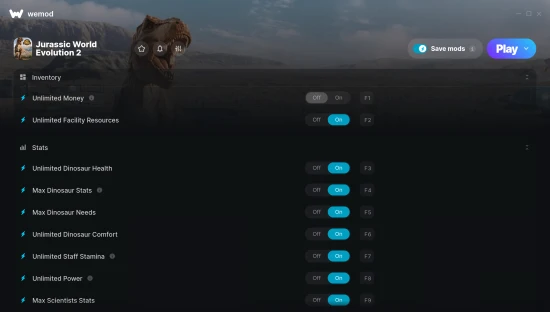 Jurassic World Evolution 2 Cheats & Trainers for PC | WeMod