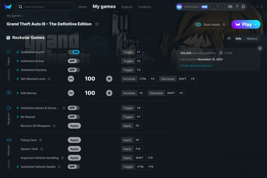 Grand Theft Auto III – The Definitive Edition Cheats and Trainers for ...