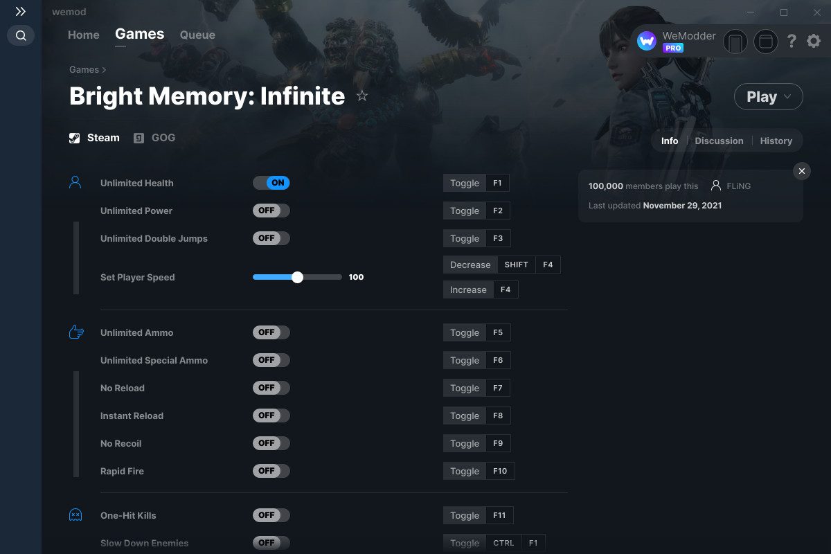 Bright Memory: Infinite Cheats and Trainer for Steam - Trainers - WeMod ...