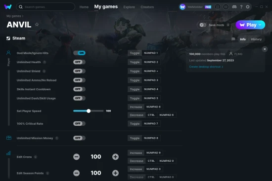 ANVIL Cheats & Trainers for PC | WeMod