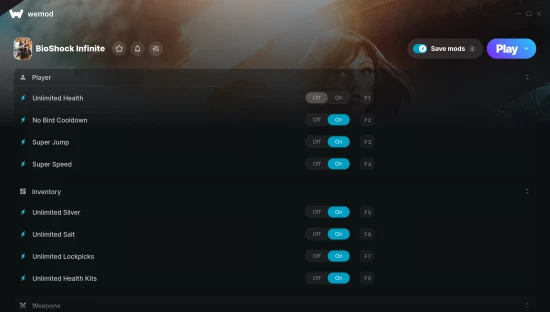 BioShock Infinite Cheats & Trainers for PC | WeMod