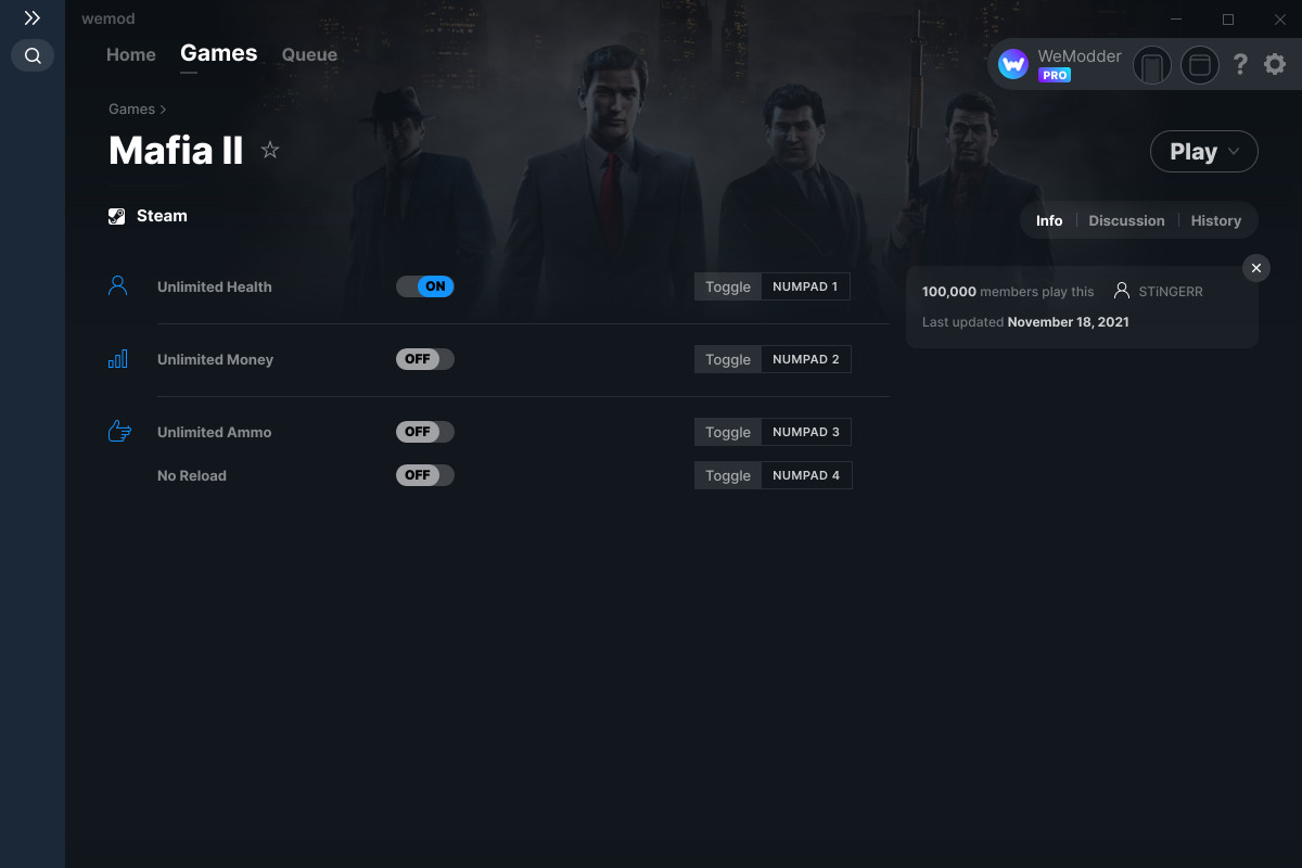 Mafia II Cheats and Trainer for Steam - Trainers - WeMod Community