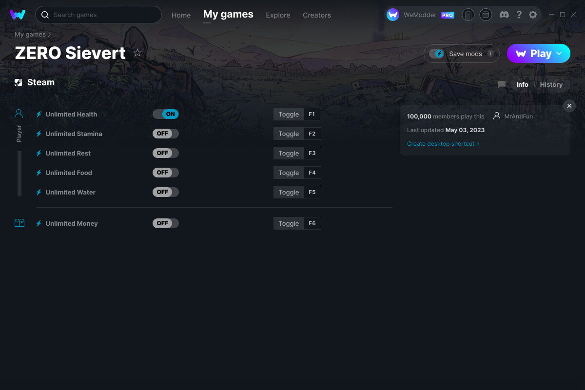 ZERO Sievert Cheats and Trainer for Steam - Trainers - WeMod Community