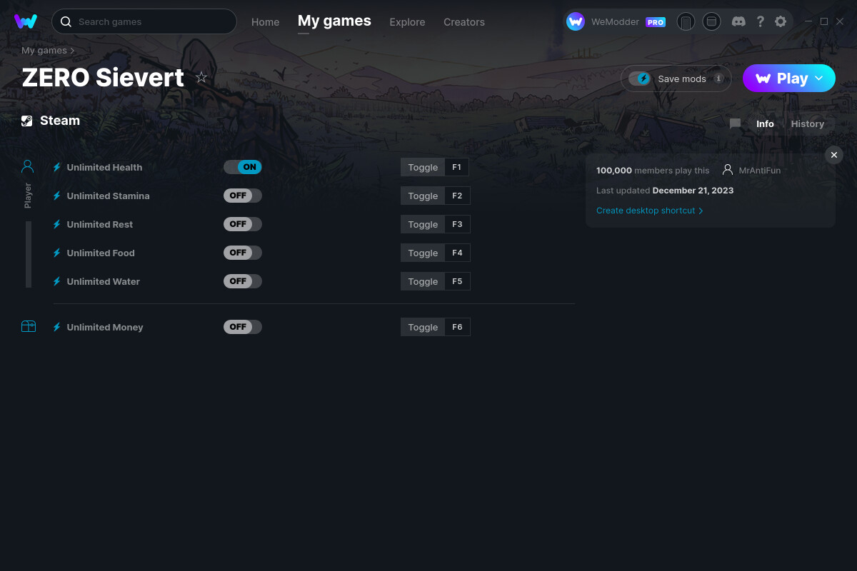 ZERO Sievert Cheats and Trainer for Steam - Trainers - WeMod Community