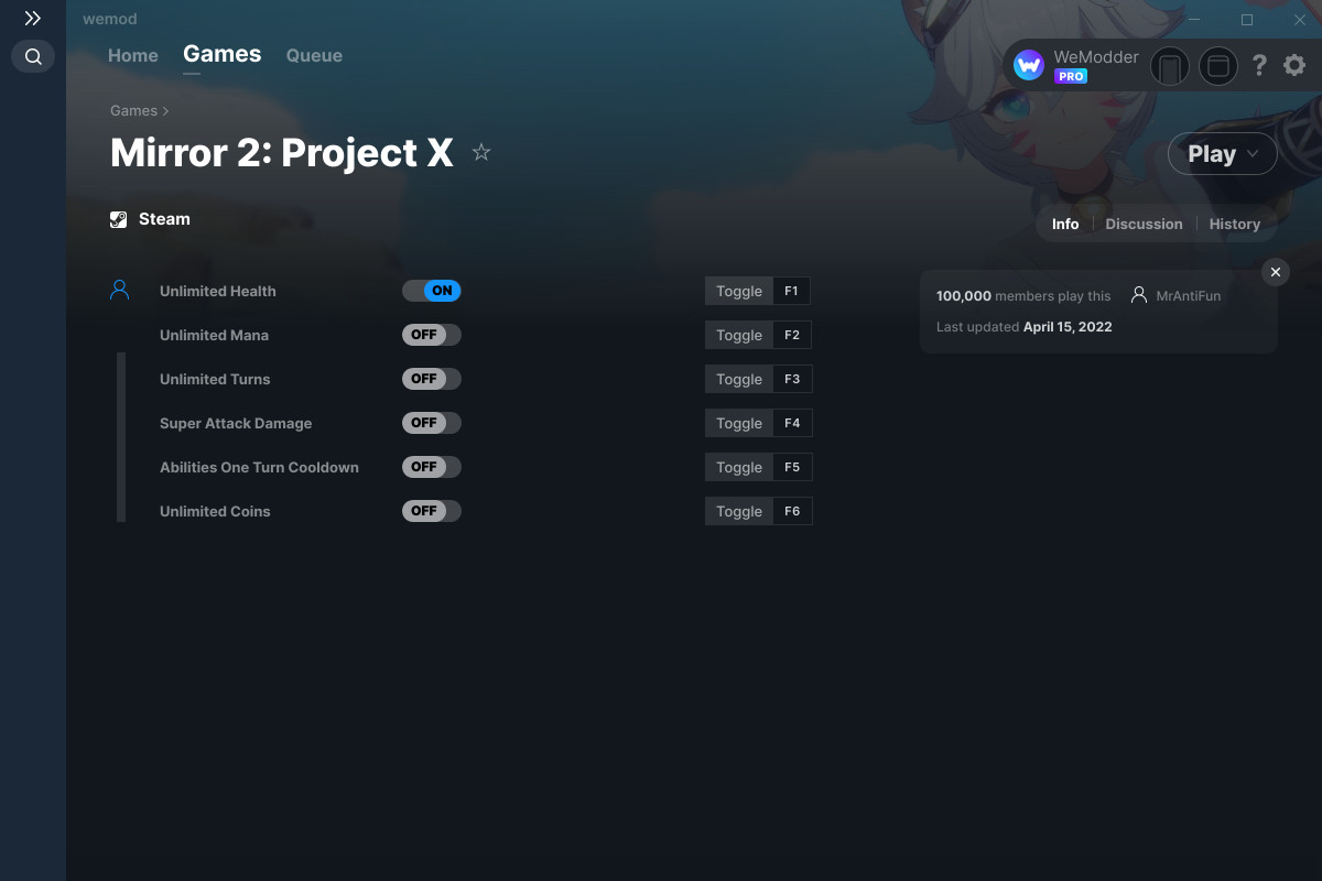 Mirror 2: Project X Cheats and Trainer for Steam - Trainers - WeMod ...