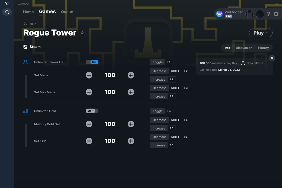 Rogue Tower Cheats and Trainer for Steam - Trainers - WeMod Community