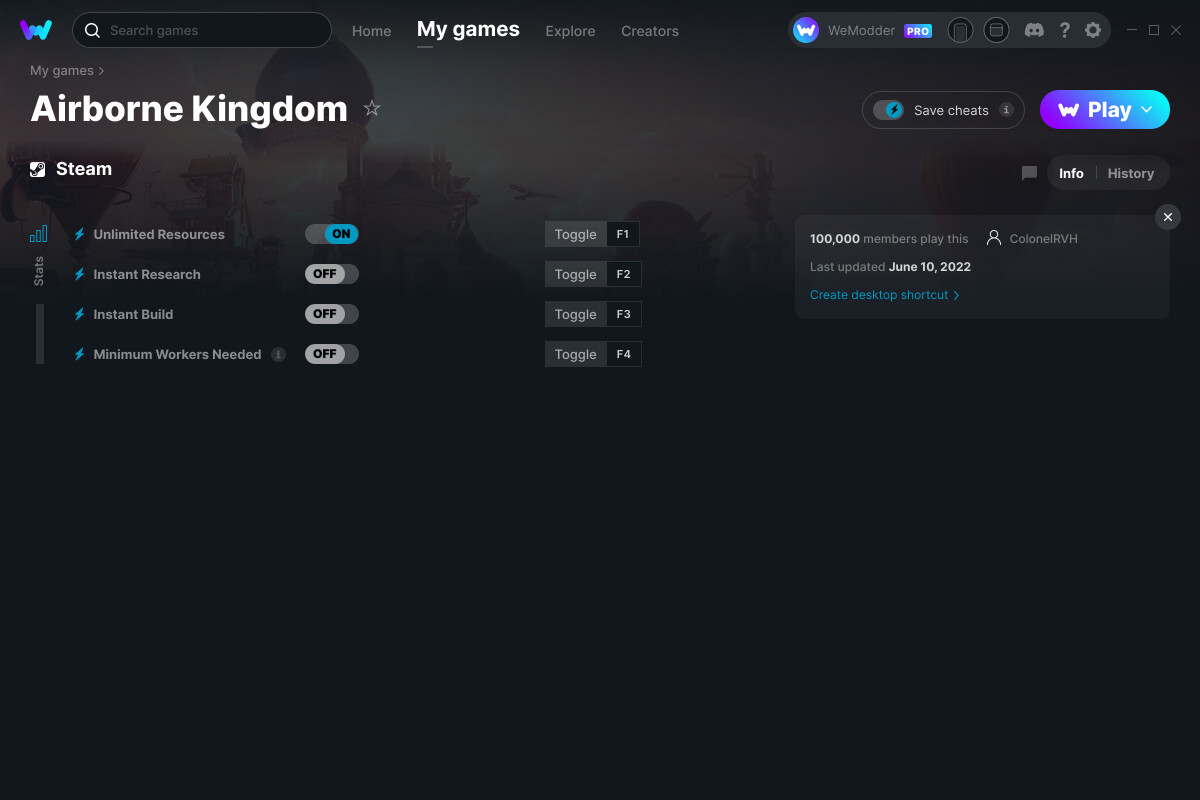 Airborne Kingdom Cheats and Trainer for Steam - Trainers - WeMod Community