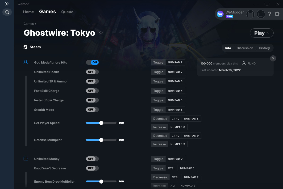 Ghostwire: Tokyo Cheats and Trainer for Steam - Trainers - WeMod Community