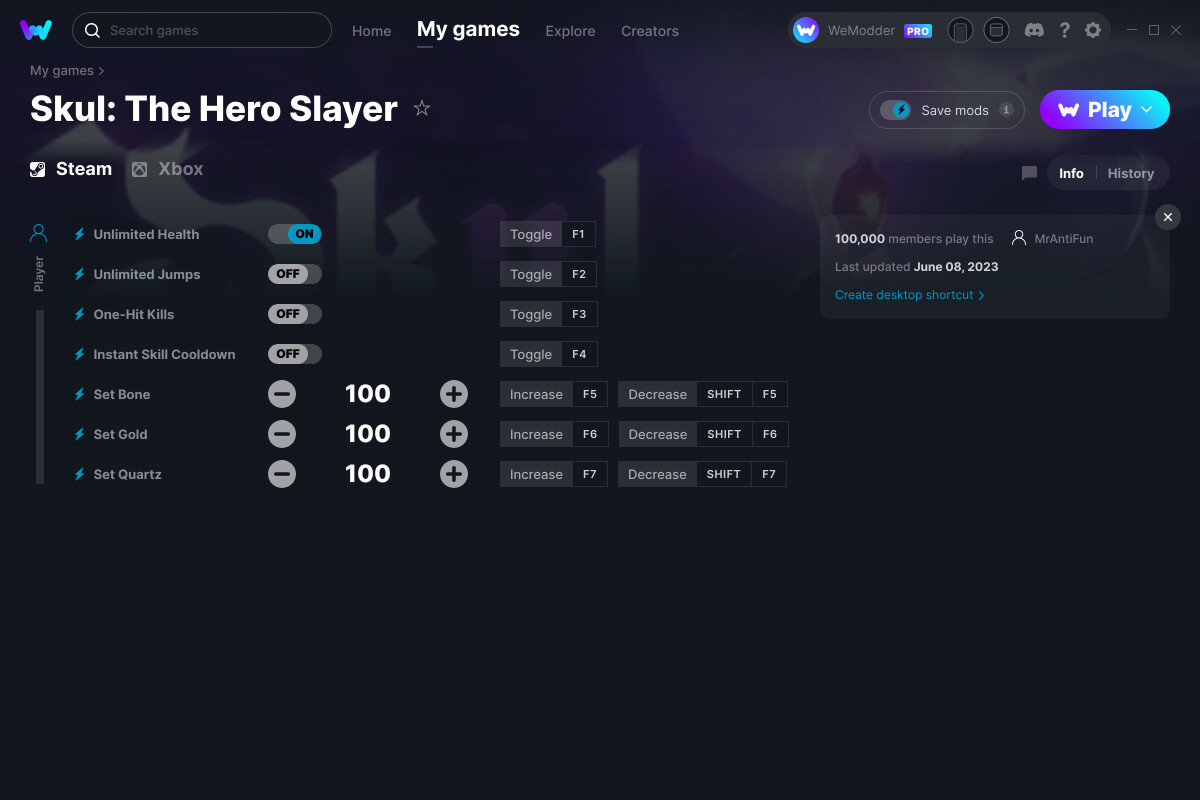 Skul: The Hero Slayer Cheats and Trainer for Xbox - Trainers - WeMod ...