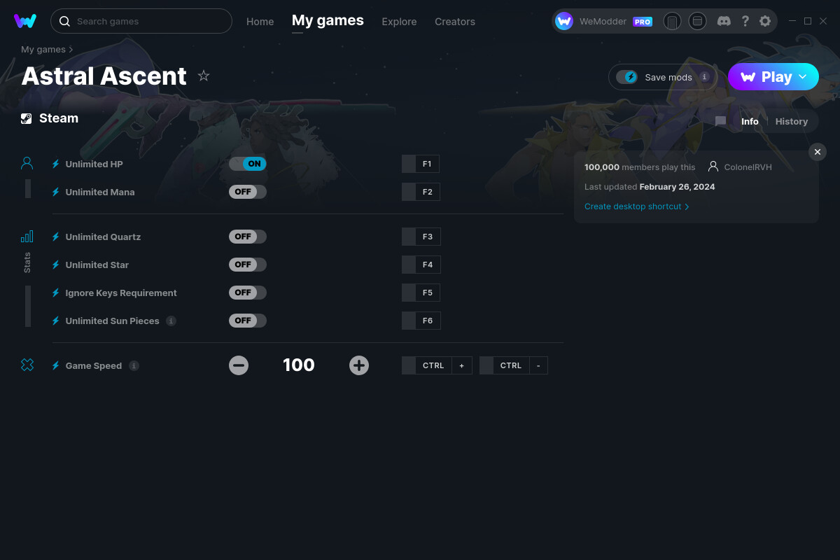 Astral Ascent Cheats and Trainer for Steam - Trainers - WeMod Community