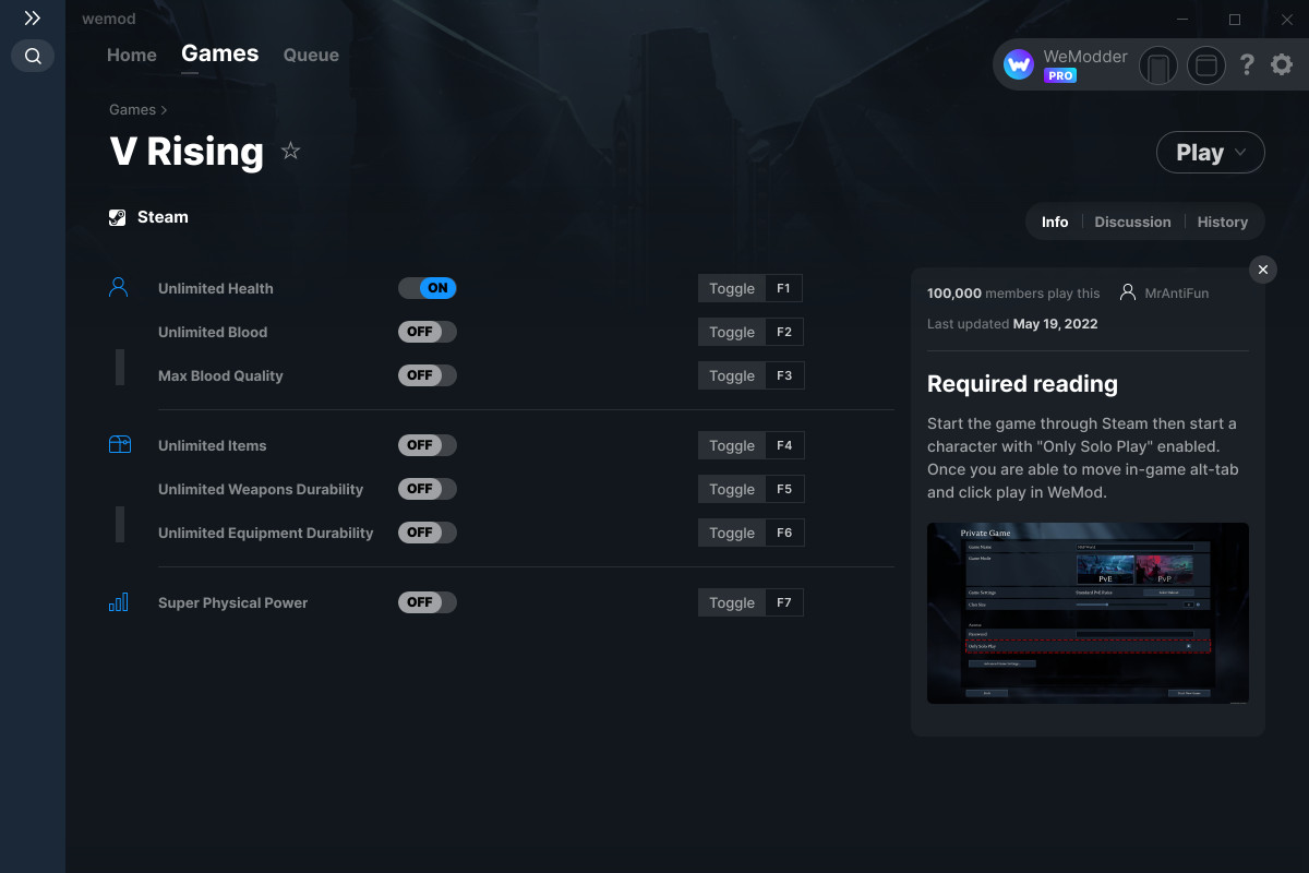 V Rising Cheats and Trainer for Steam - Trainers - WeMod Community