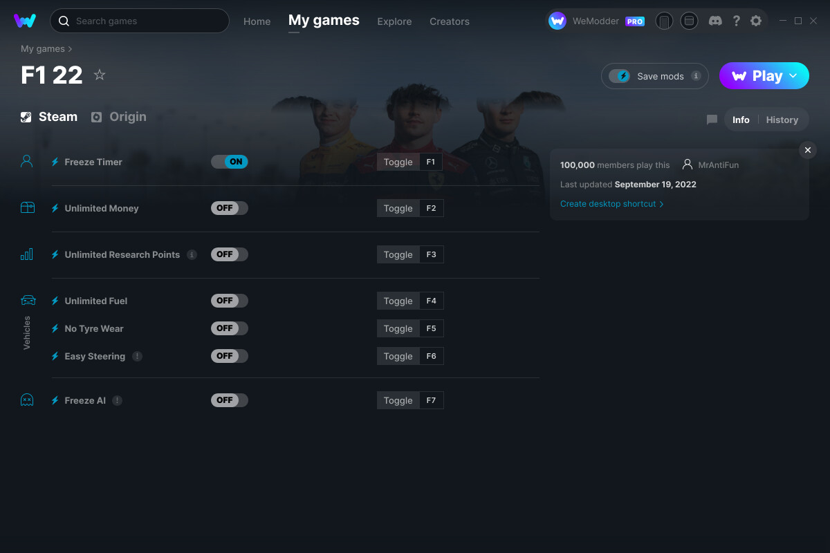 F1 22 Cheats and Trainer for Steam - Trainers - WeMod Community