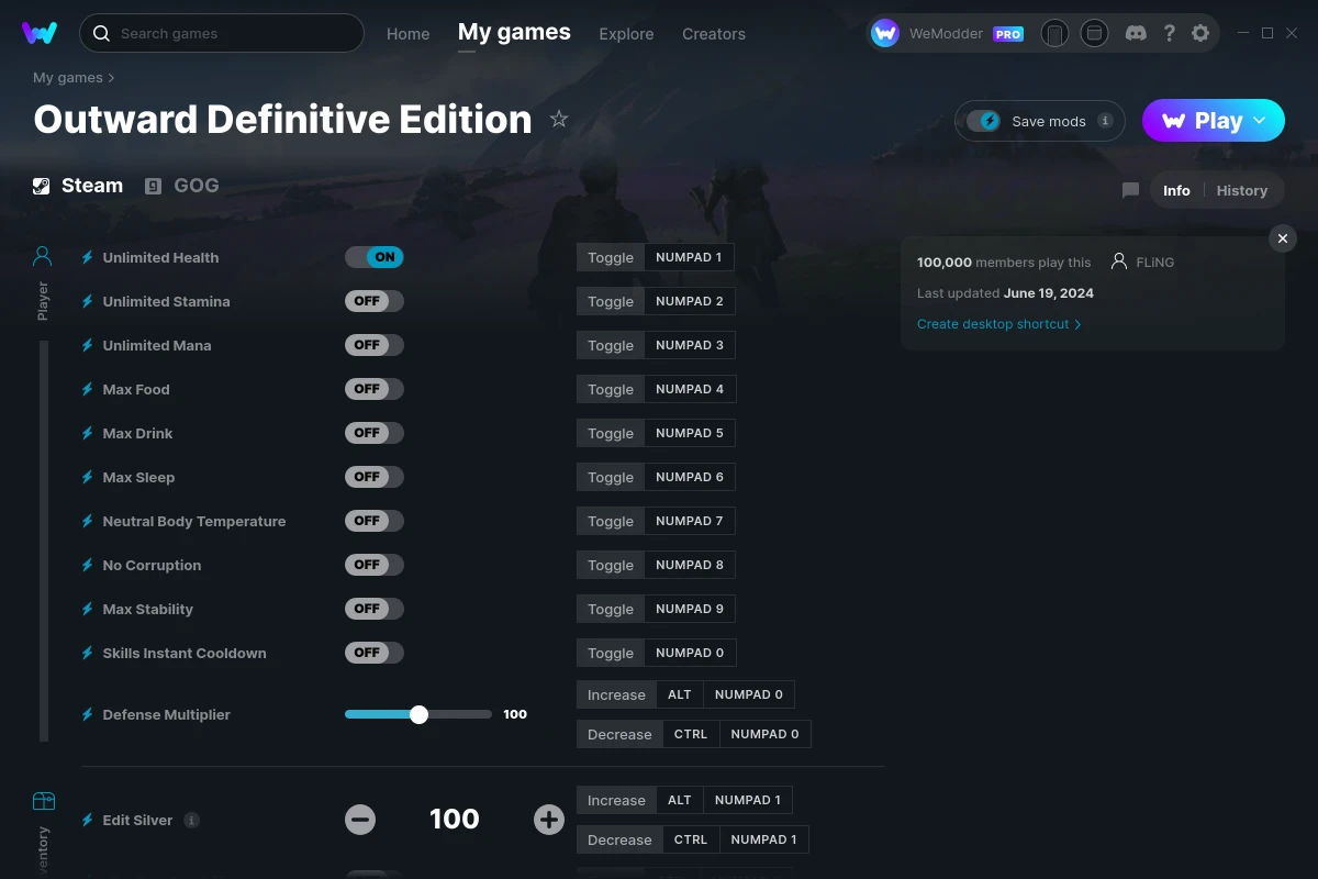 Outward Definitive Edition Cheats & Trainers for PC | WeMod