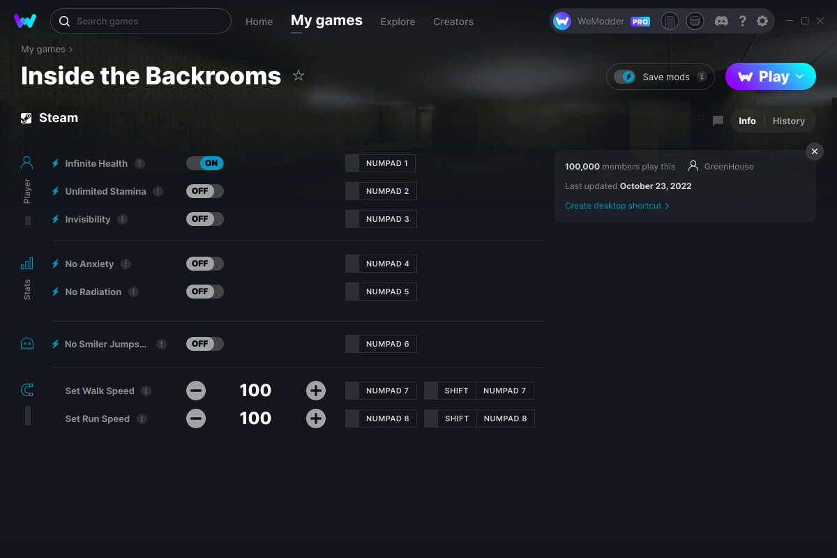 Inside the Backrooms Cheats and Trainer for Steam - Trainers - WeMod ...
