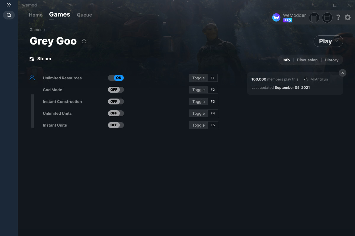 Grey Goo Cheats and Trainer for Steam - Trainers - WeMod Community