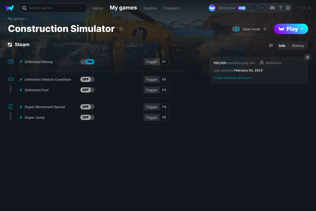 Construction Simulator Cheats and Trainer for Steam - Trainers - WeMod ...