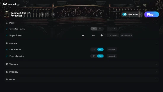 Resident Evil HD Remaster Cheats & Trainers for PC | WeMod