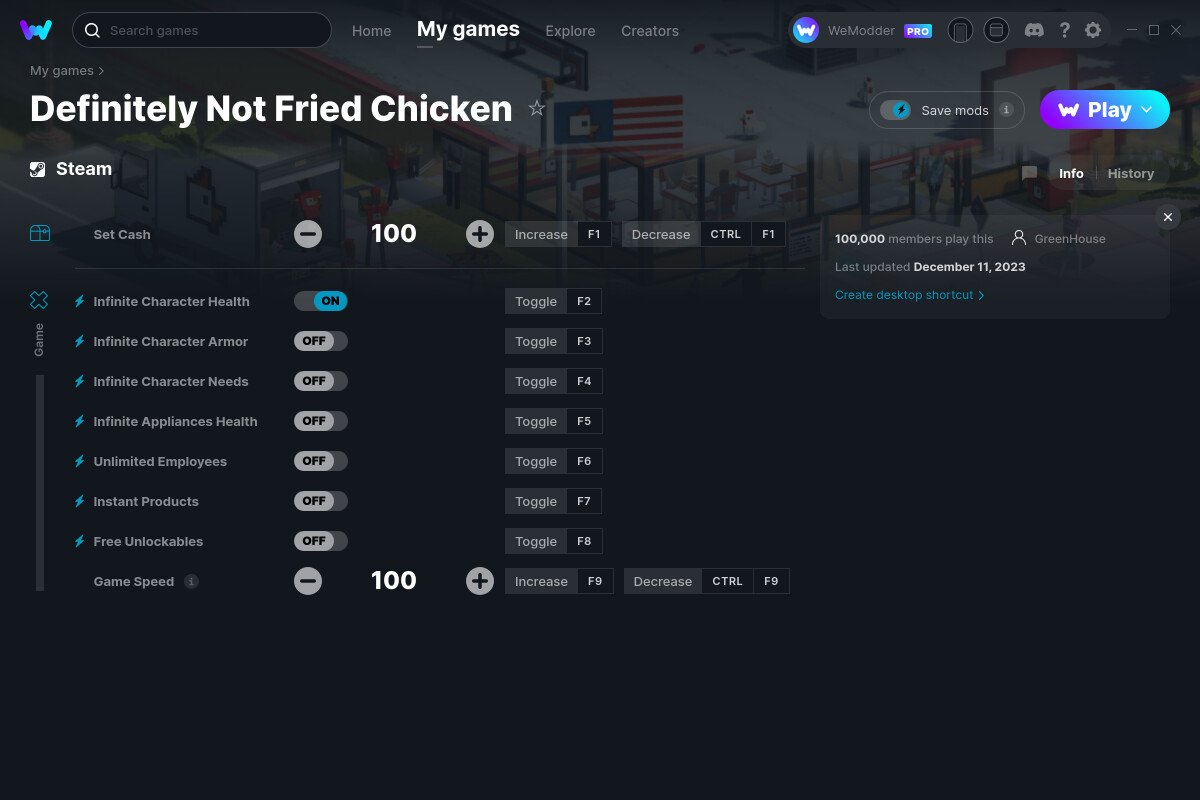 Definitely Not Fried Chicken Cheats and Trainer for Steam - Trainers - WeMod Community