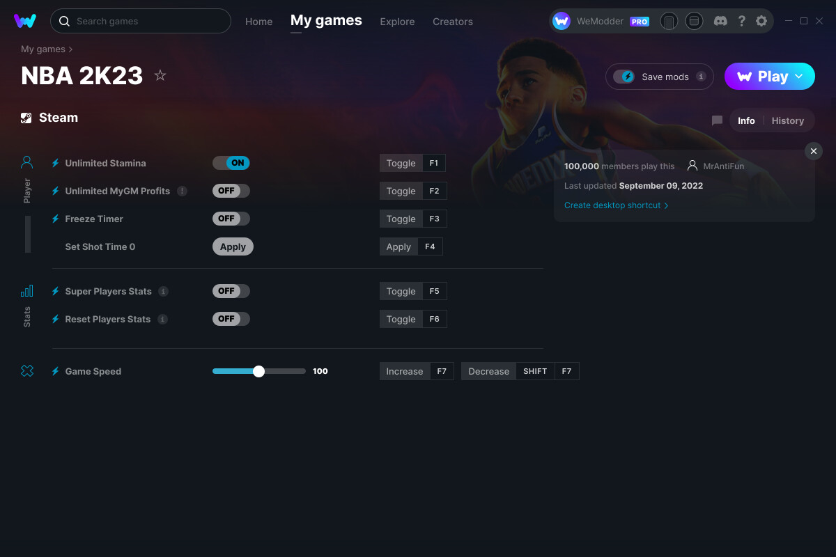 NBA 2K23 Cheats and Trainer for Steam - Trainers - WeMod Community