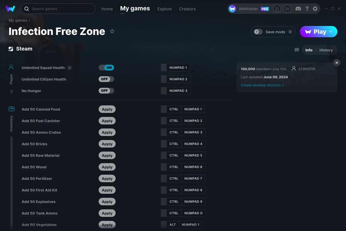 Infection Free Zone Cheats & Trainers for PC | WeMod