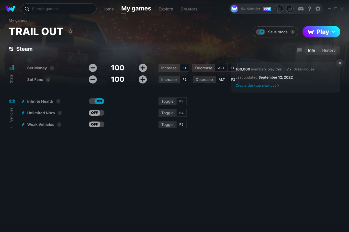 TRAIL OUT Cheats and Trainer for Steam - Trainers - WeMod Community