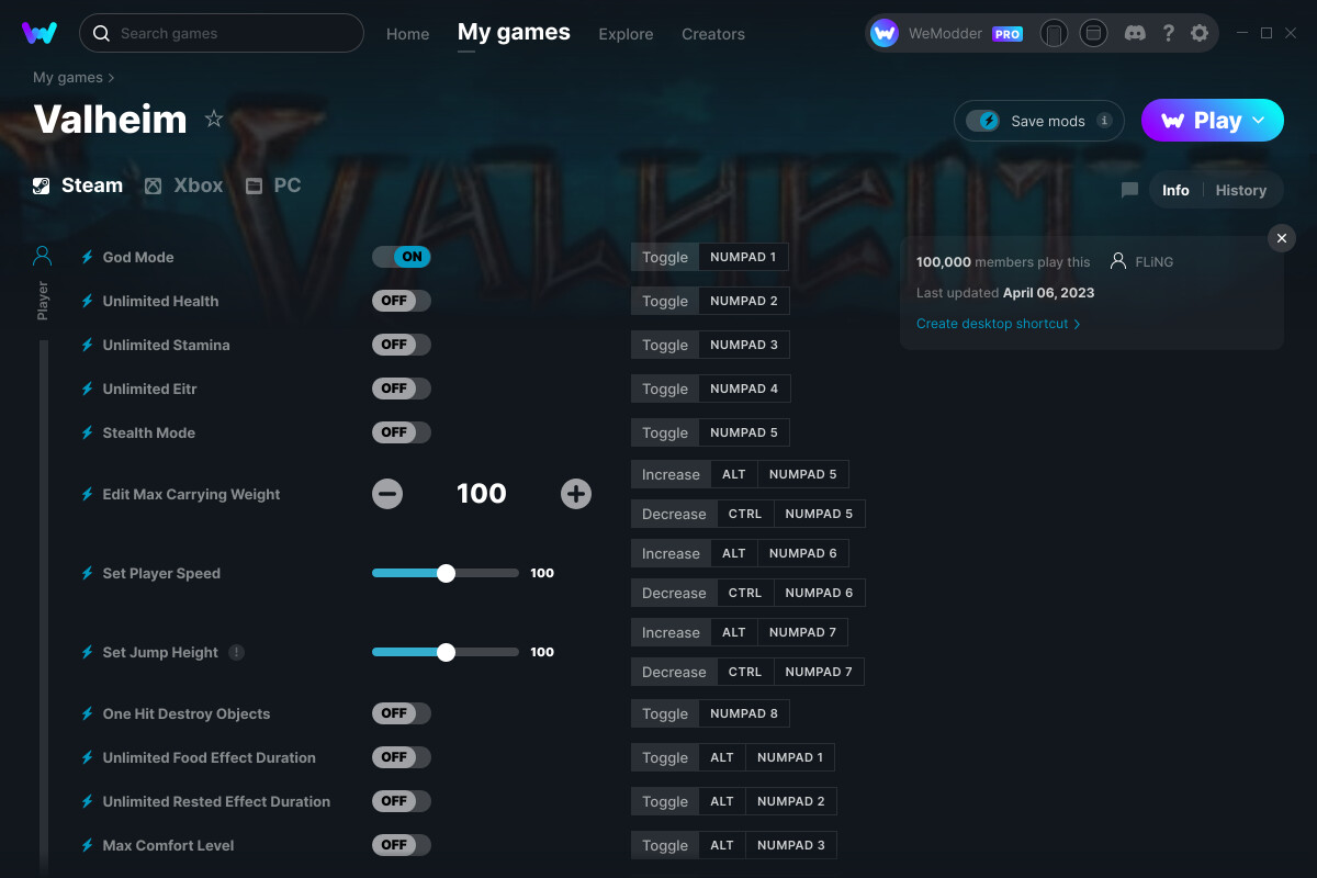 Valheim Cheats and Trainer for Xbox - Trainers - WeMod Community