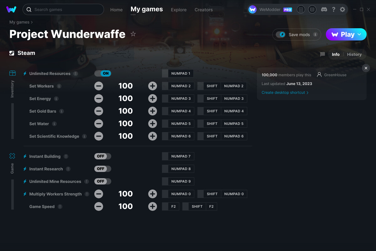 Project Wunderwaffe Cheats and Trainer for Steam - Trainers - WeMod Community