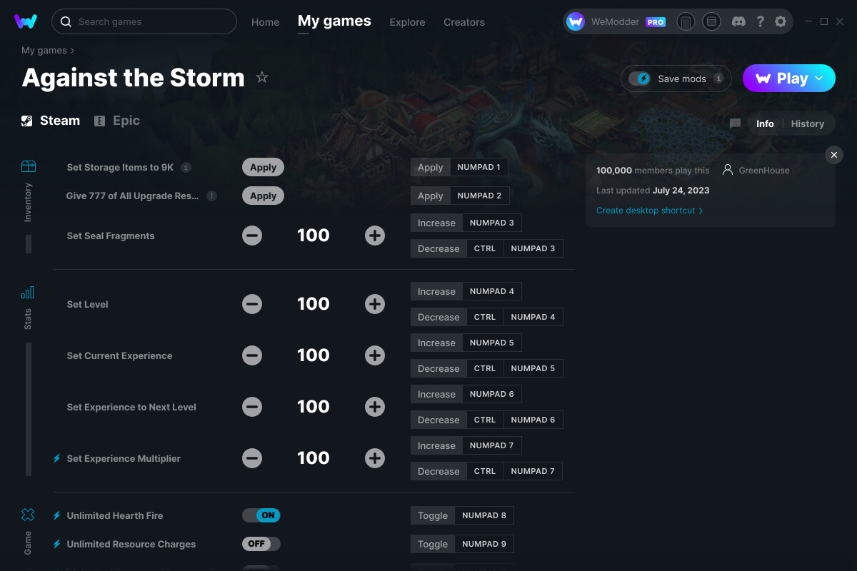 Against the Storm Cheats and Trainer for Steam - Trainers - WeMod Community