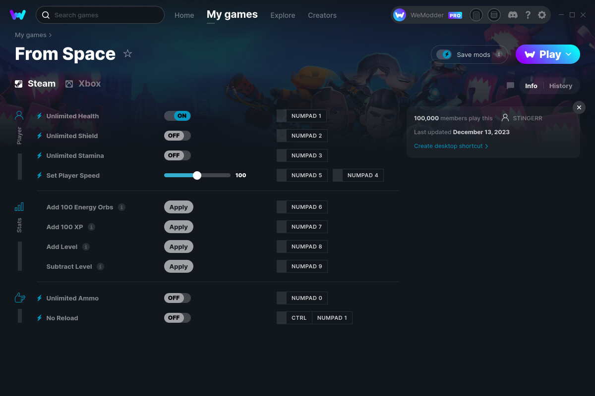 From Space Cheats and Trainer for Steam - Trainers - WeMod Community