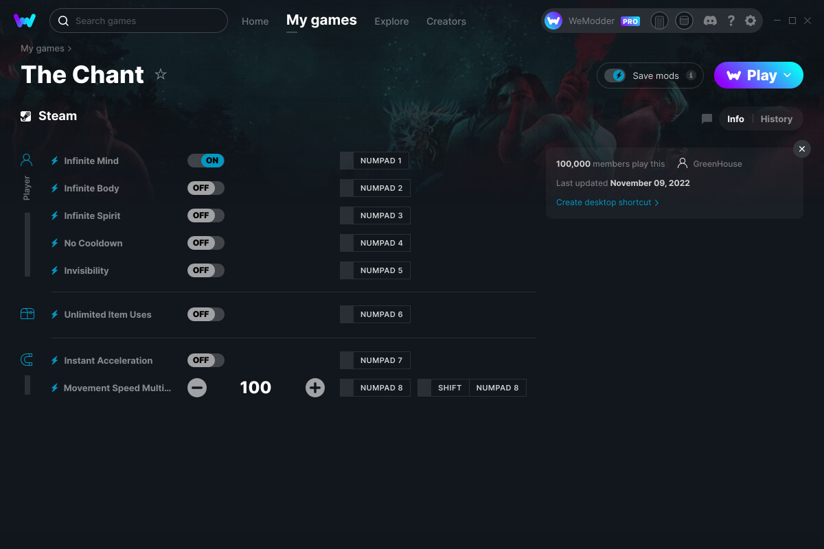 The Chant Cheats and Trainer for Steam - Trainers - WeMod Community