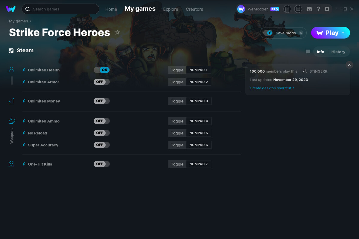 Strike Force Heroes Cheats and Trainer for Steam - Trainers - WeMod ...