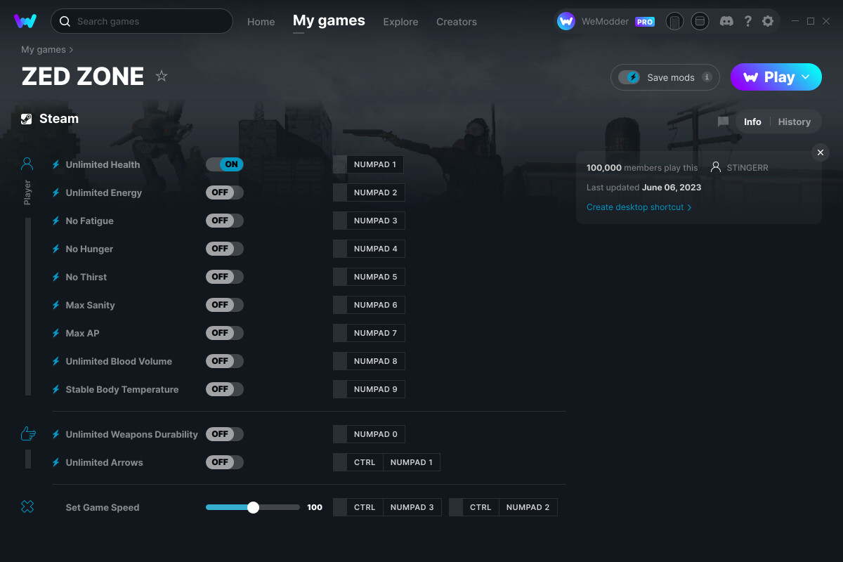 ZED ZONE Cheats and Trainer for Steam - Trainers - WeMod Community