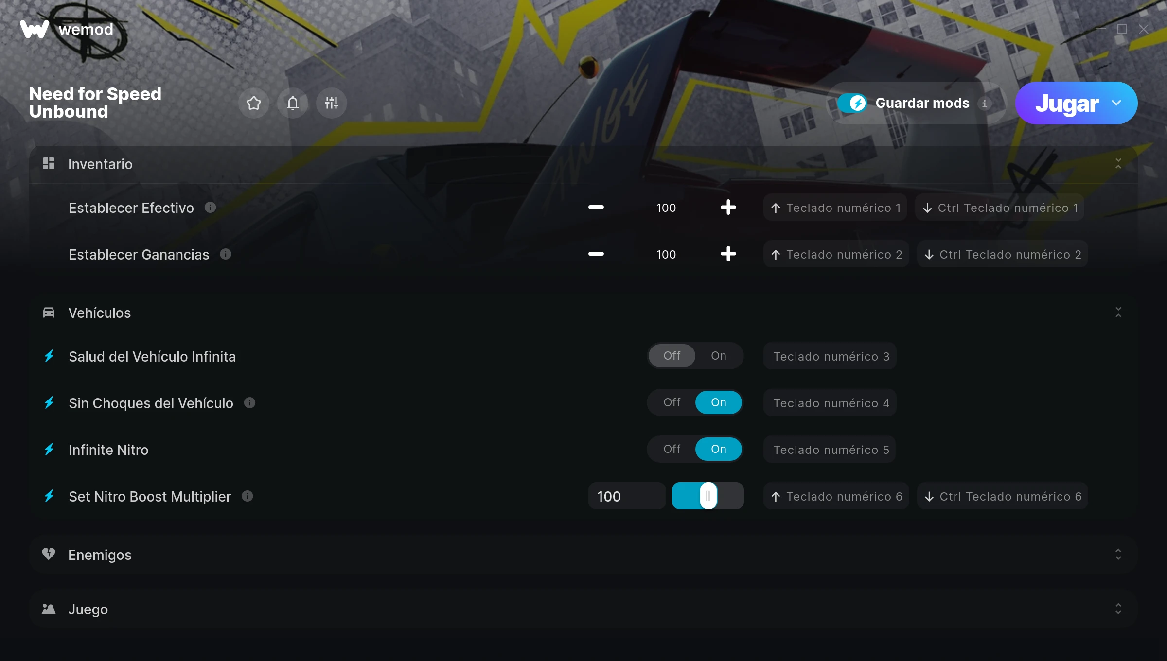 Trampas y Trainers de Need for Speed Unbound para PC | WeMod