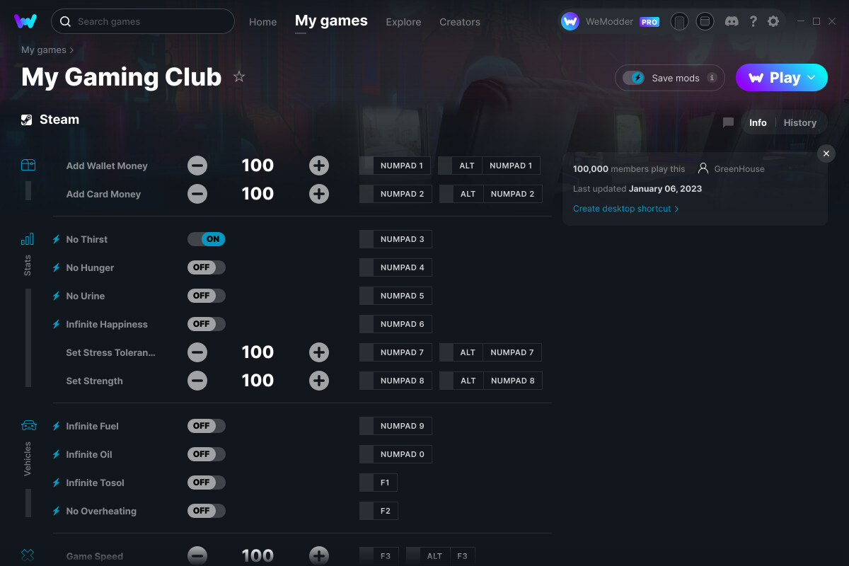 My Gaming Club Cheats and Trainer for Steam - Trainers - WeMod Community